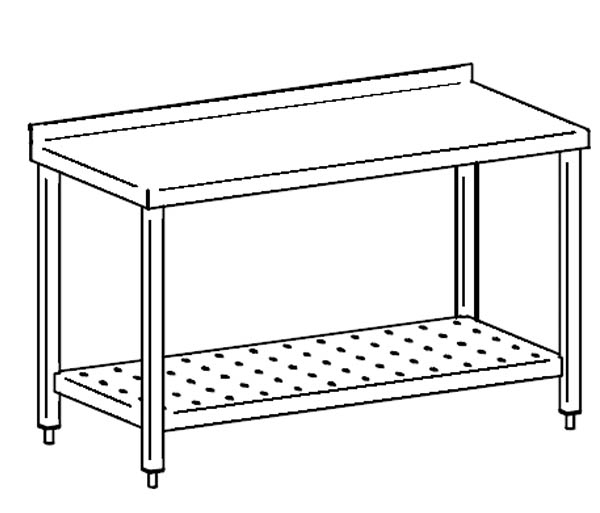 Masa de lucru, raft inferior perforat, rebord EA 0960 RF | Linegroup.ro